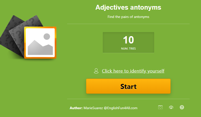 Antonyms Memory Game